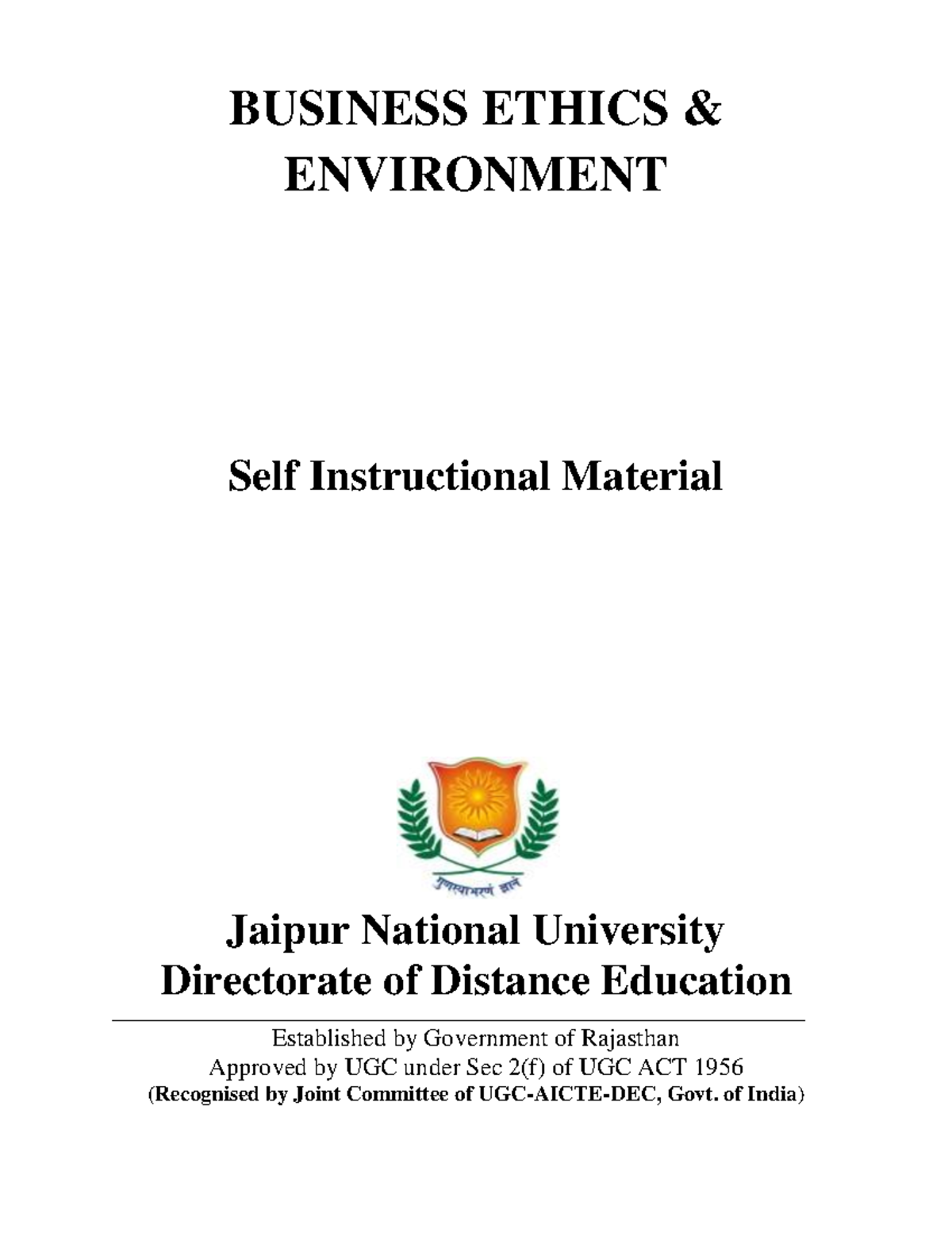 Business ethics and environment for BBA ( PDFDrive ) - BUSINESS ETHICS ...
