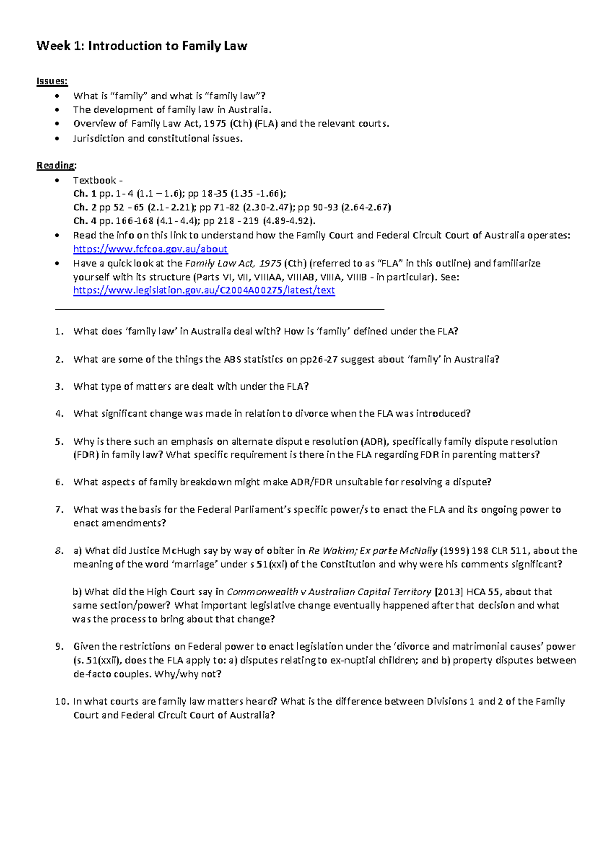 Week 1 Issues, readings and discussion questions - Week 1: Introduction ...