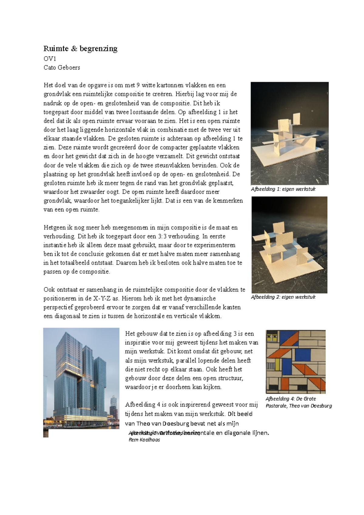 Vormstudie 1.1 OV1 - opdracht witte vlakken - Ruimte & begrenzing OV ...