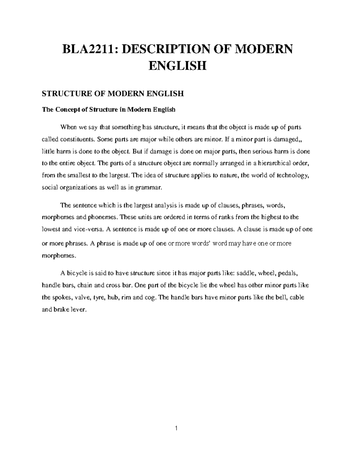 4194 bla 2211 description of modern english notes - BLA2211 ...