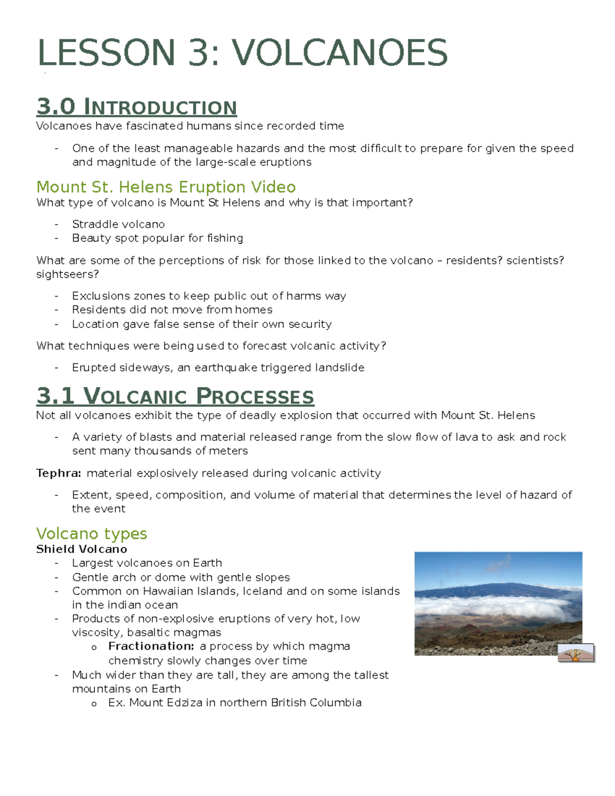 Risks and Disasters - Lesson 3 - LESSON 3: VOLCANOES 3 INTRODUCTION ...