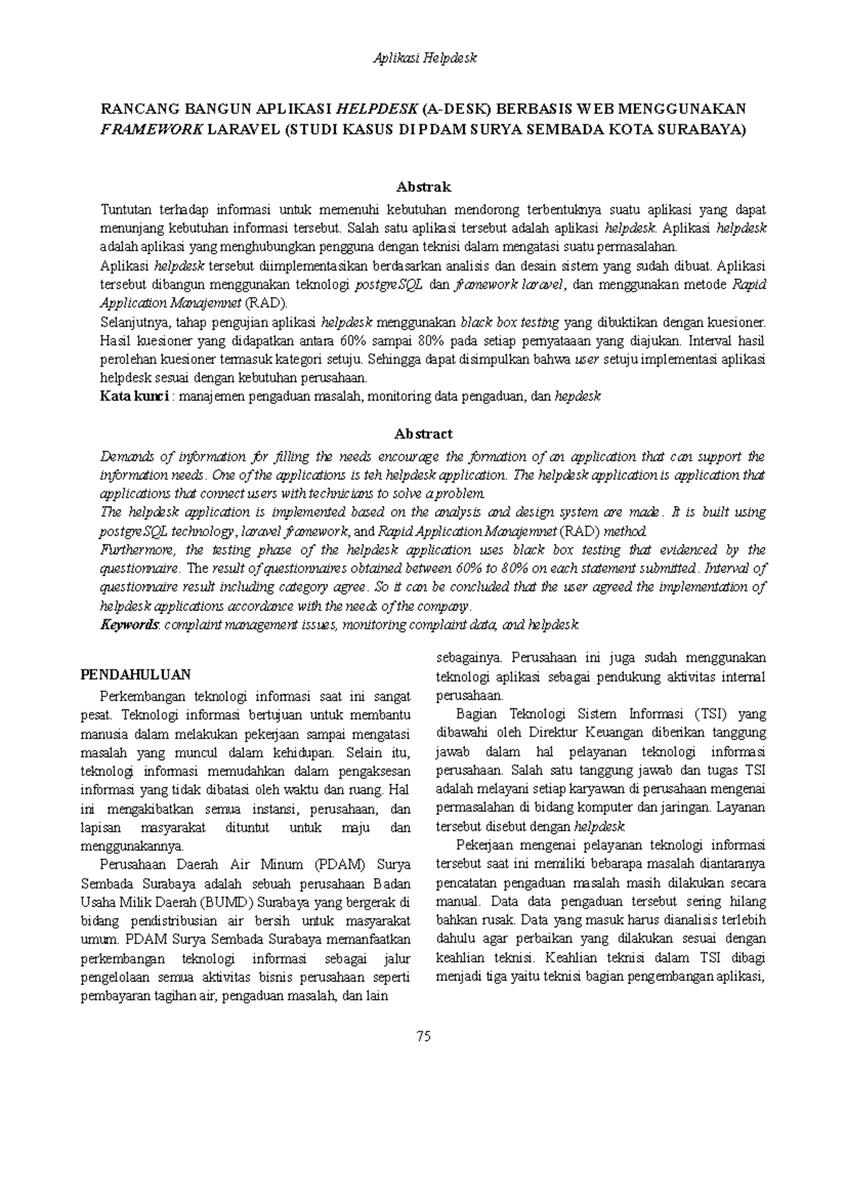 Rancang Bangun Aplikasi Helpdesk (A-DESK) Berbasis WEB Menggunakan Framework Laravel - Aplikasi ...