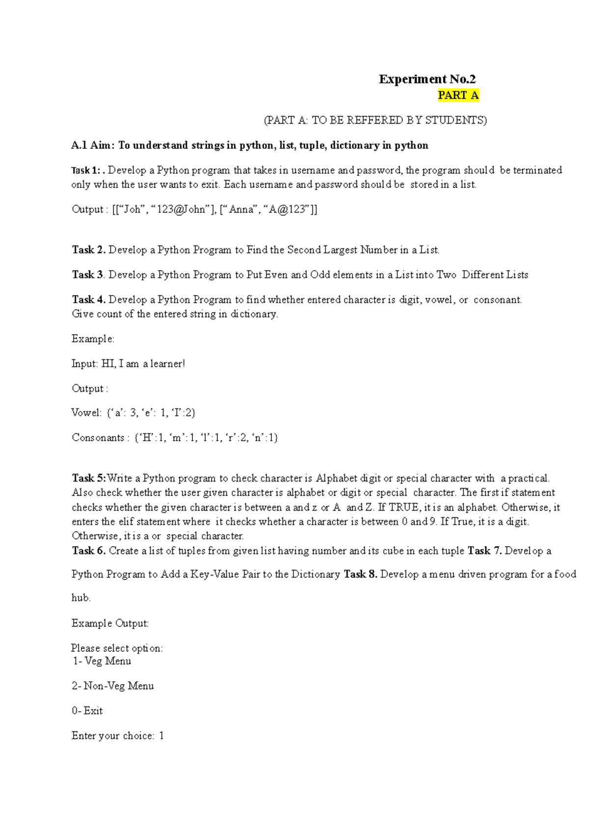 I043 Exp2 PP.docx - Google Docs - Experiment No. PART A (PART A: TO BE REFFERED BY STUDENTS) A ...