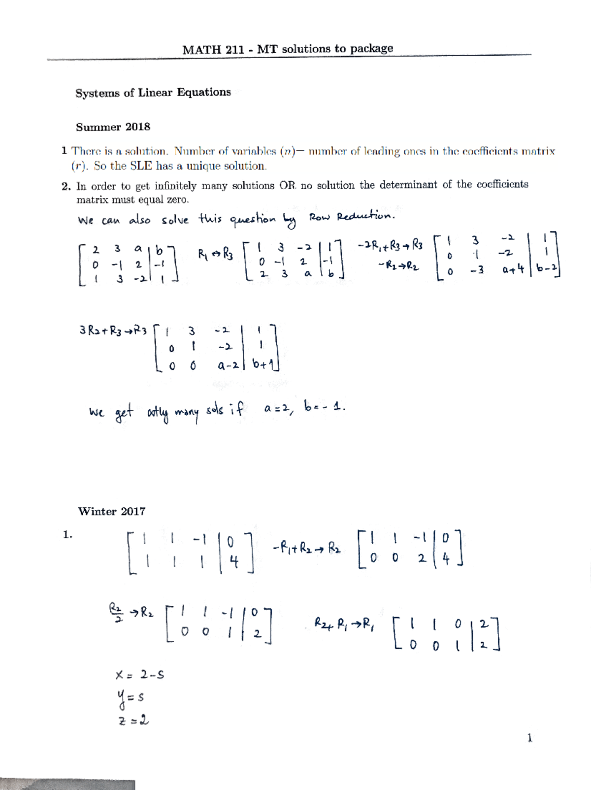 UC MATH 211 MT1 by Topic sol - MATH 275 - Studocu