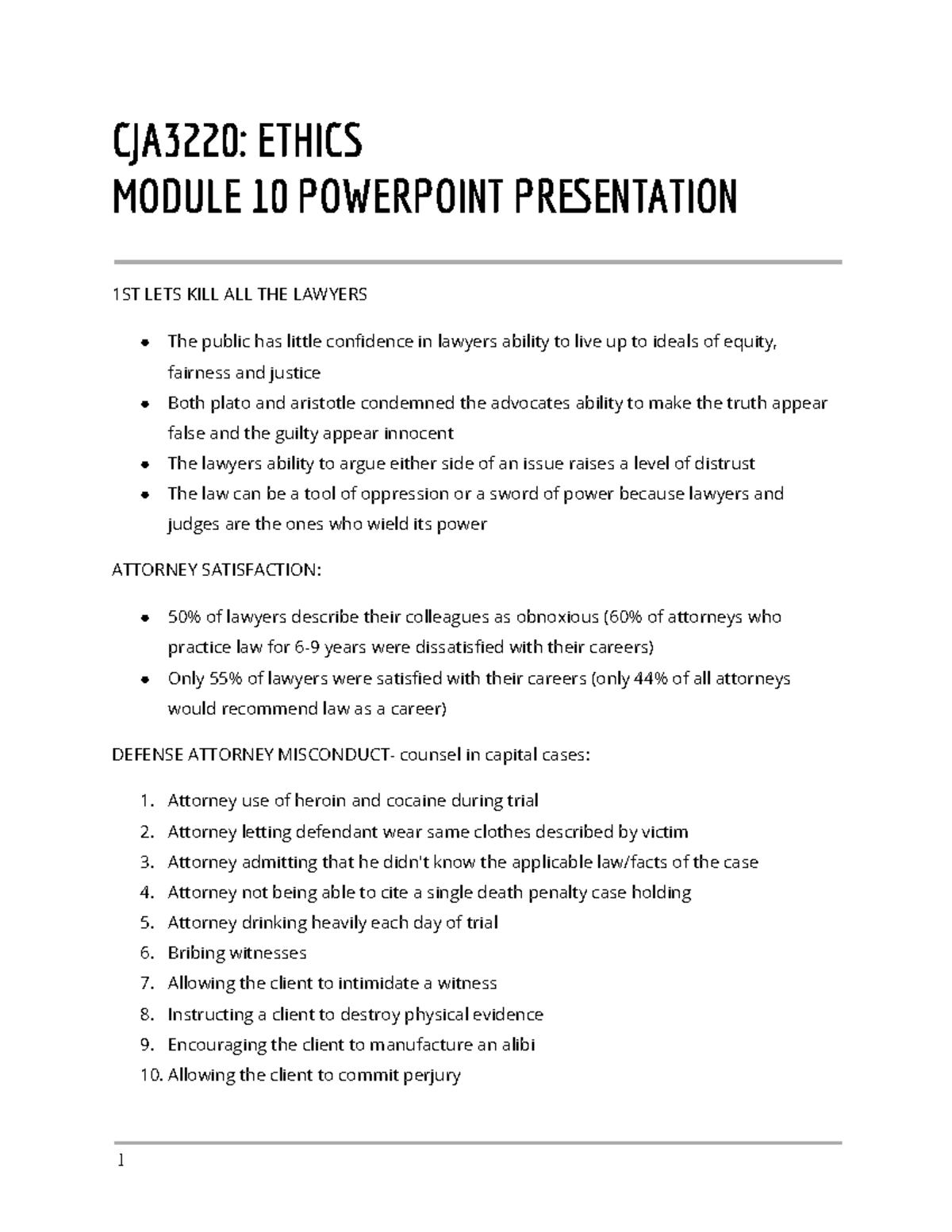 Ethics module 10 ppt - Powerpoint lecture notes from the textbook ...