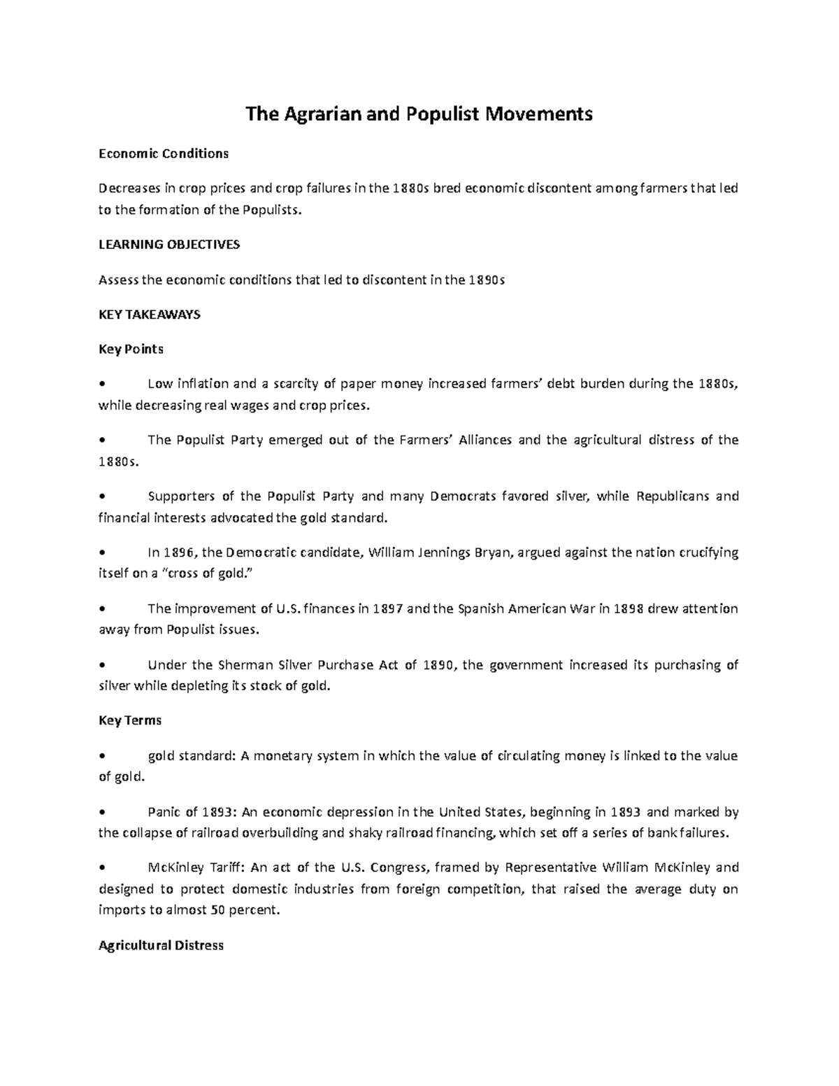 Populist-movement-2 - The Agrarian and Populist Movements Economic ...