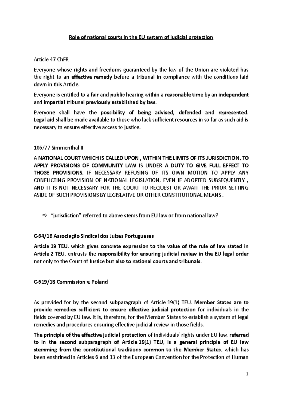 The EU system of Judicial Protection - Role of national courts in the ...