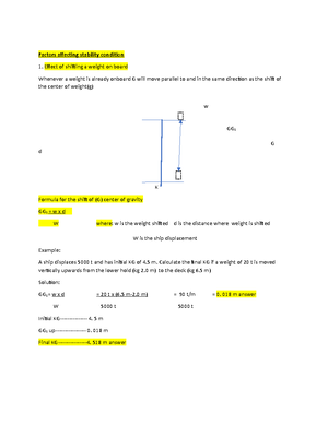TRIM AND Draught Calculations act - TRIM AND DRAUGHT CALCULATIONS Name ...