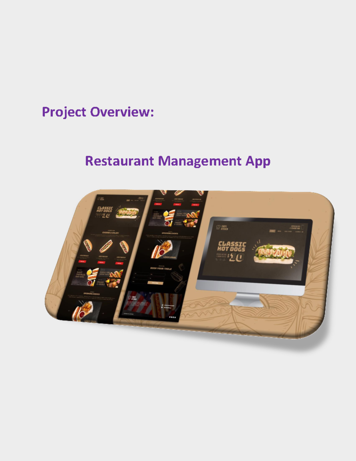 Restro management app - Project Overview: Restaurant Management App ...