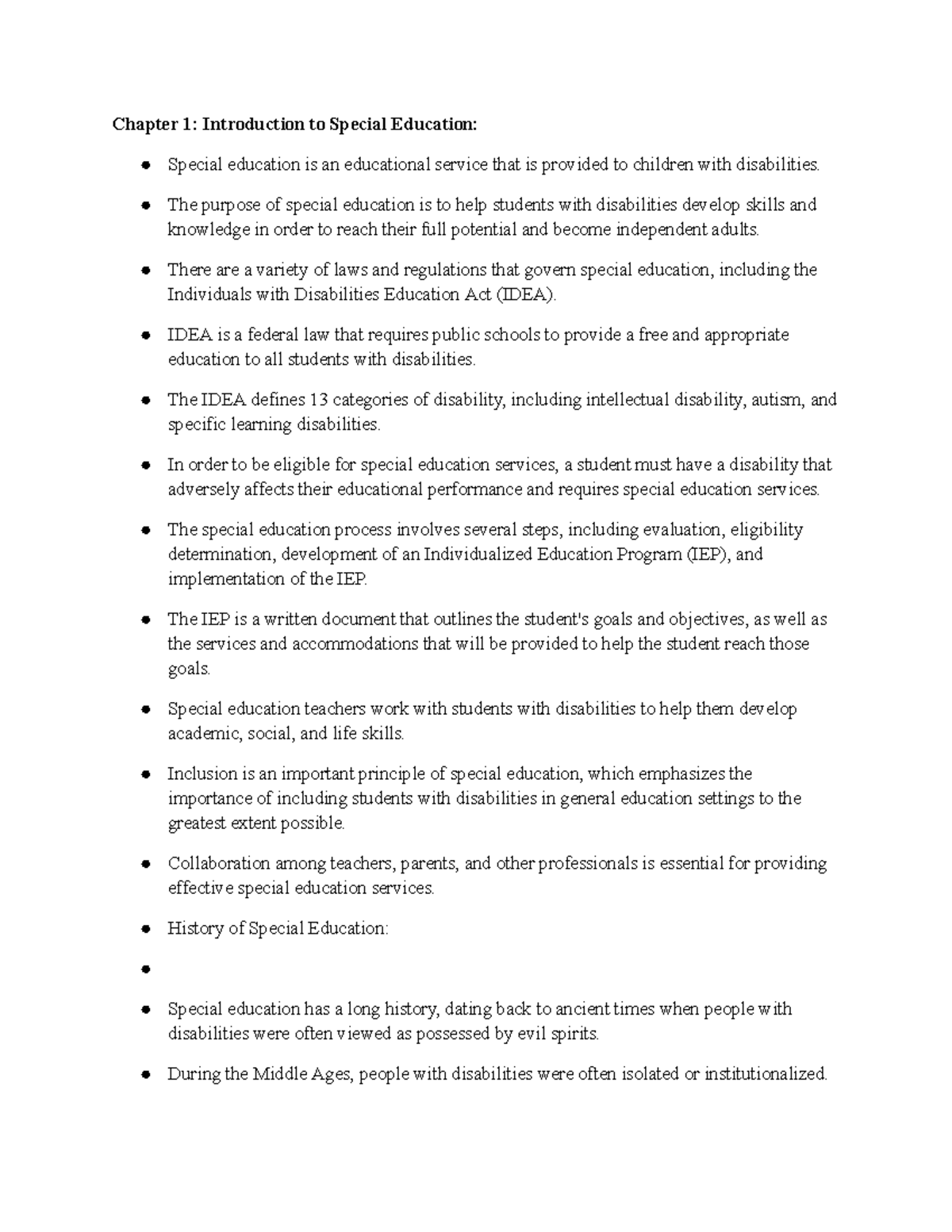 SPED 117 Chapter 1 - SPED 117 Notes for CH 1 - Chapter 1: Introduction ...