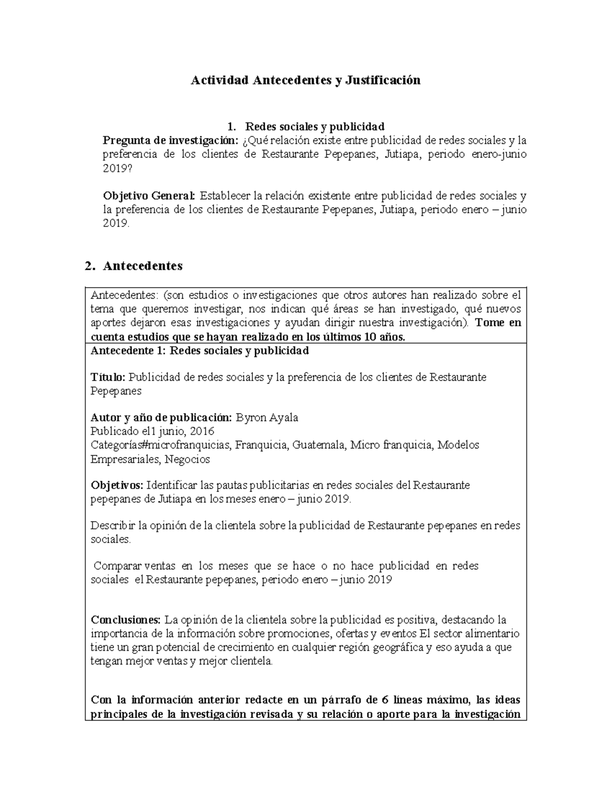 -A7.2 Antecedentes y Justificación raquel pineda - Actividad ...
