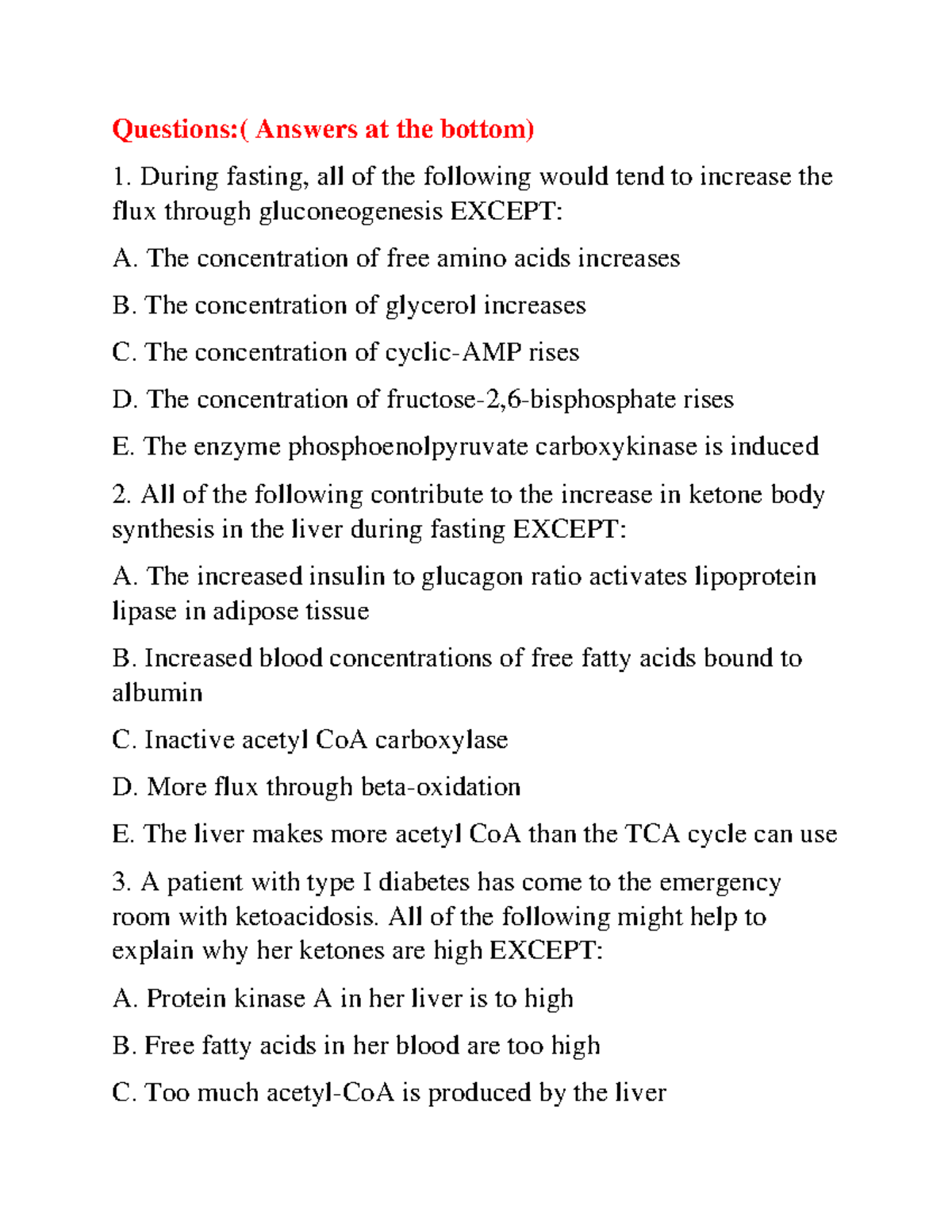 BC 100 MCQS - Mcqs biochemistry - Questions:( Answers at the bottom ...