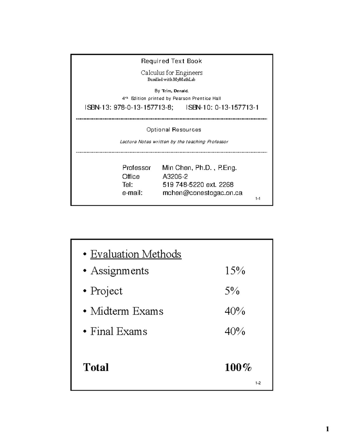 Unit 1 - Limits F2019 - Required Text Book Calculus for Engineers ...