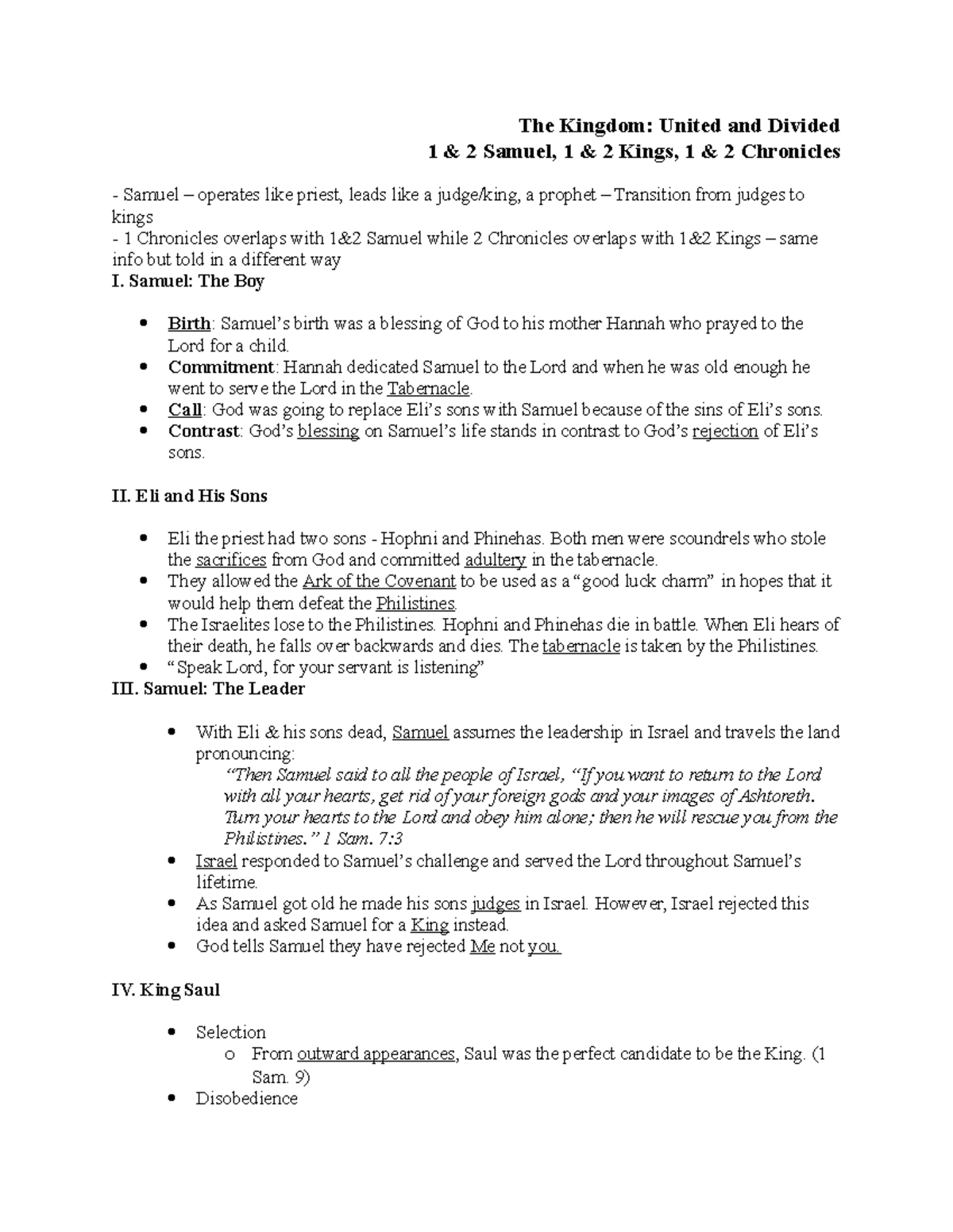 1-2 Samue,l 1-2 Kings, & 1-2 Chronicles - The Kingdom: United and ...