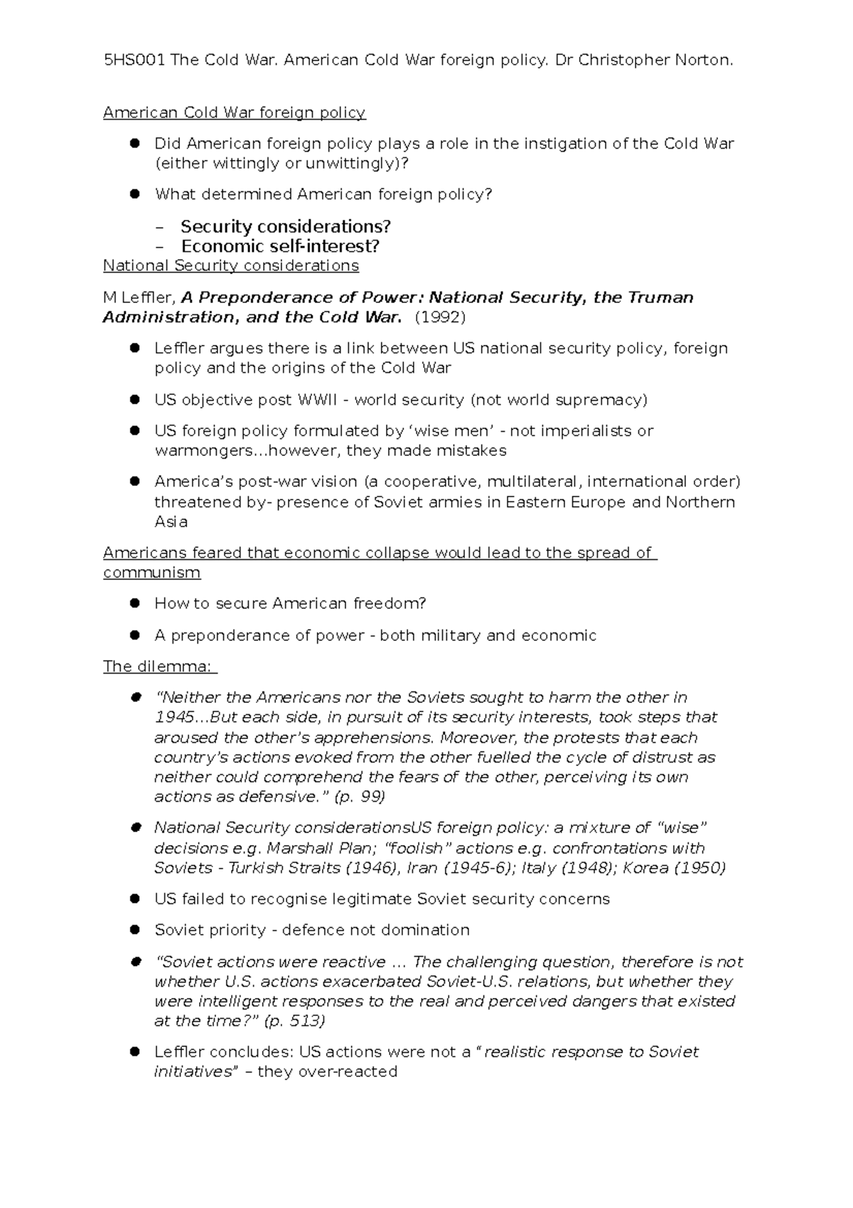 American Cold War foreign policy - 5HS001 The Cold War. American Cold ...