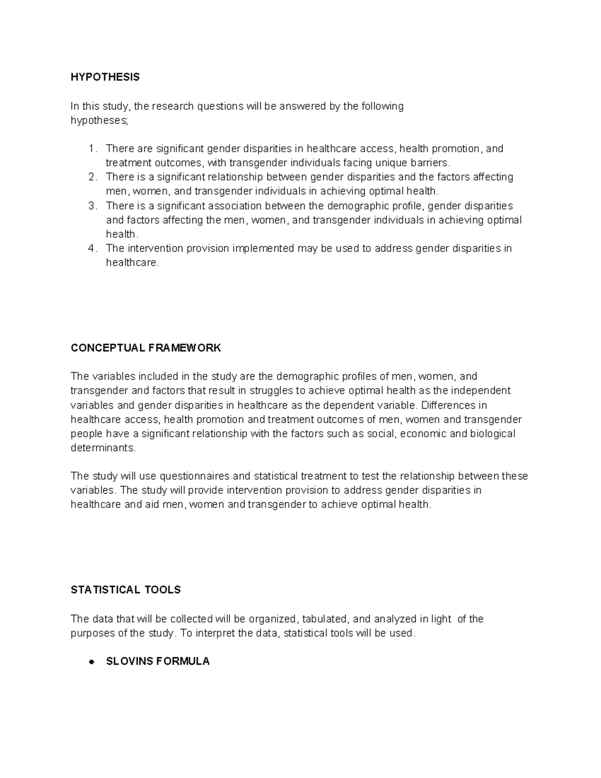 Explaination - Makeee free to have notes on hand. - HYPOTHESIS In this ...
