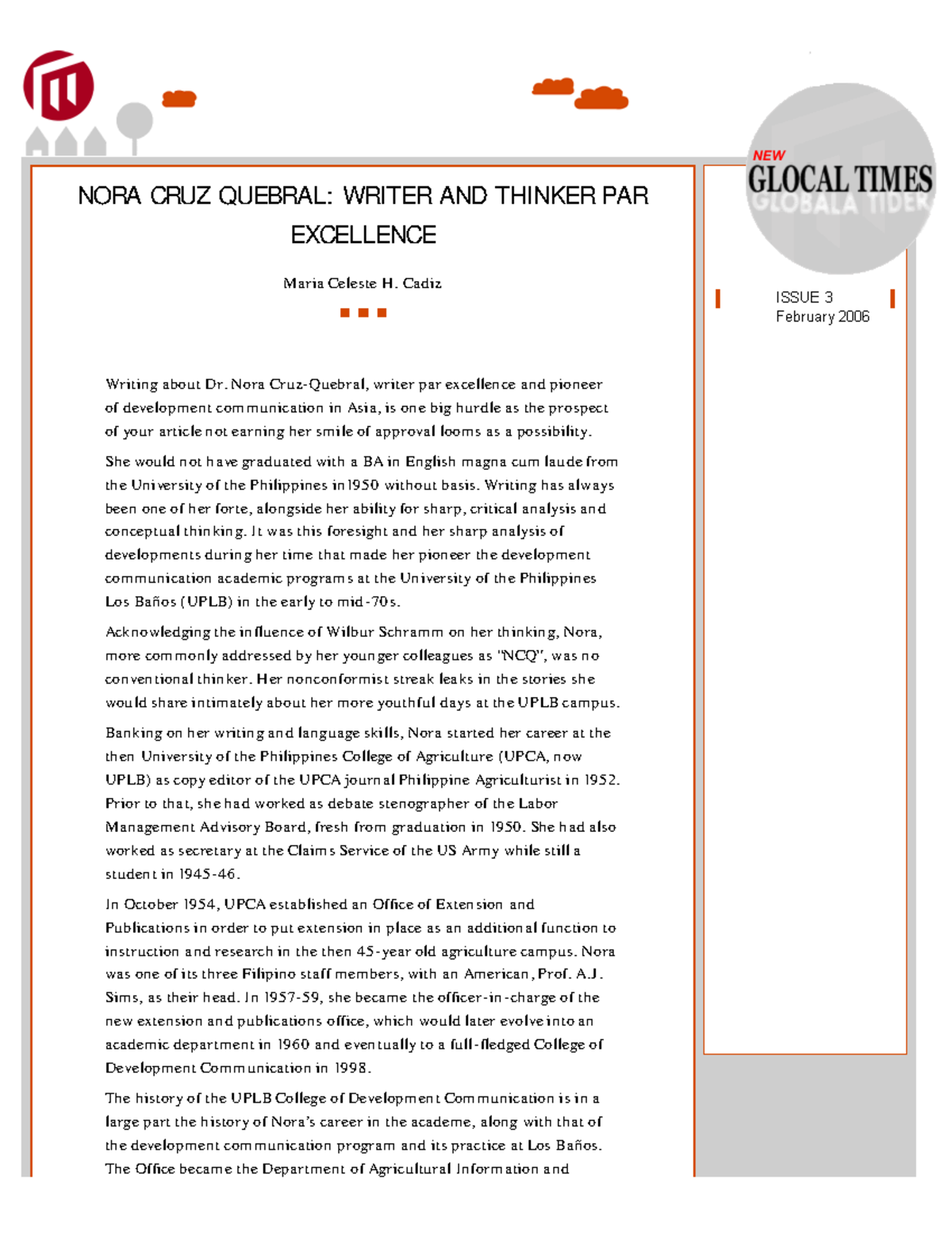 54-Article Text-34-1-10-2018 0629 - NORA CRUZ QUEBRAL: WRITER AND ...