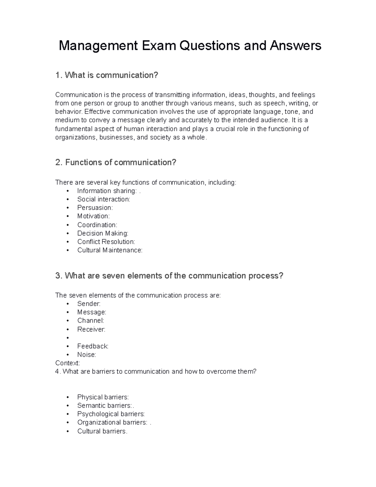 Management English 2 - Management Exam Questions and Answers 1. What is ...