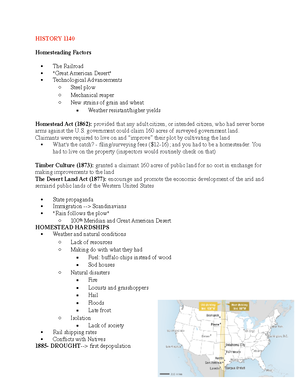 Stages of Western Settlement - HISTORY 1140 *notes take from class ...