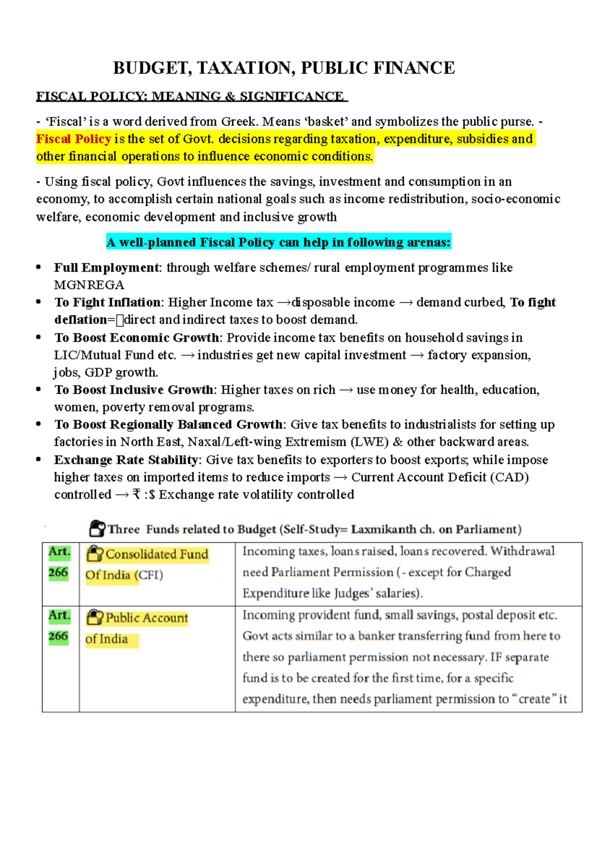 Budget - BUDGET, TAXATION, PUBLIC FINANCE FISCAL POLICY: MEANING ...