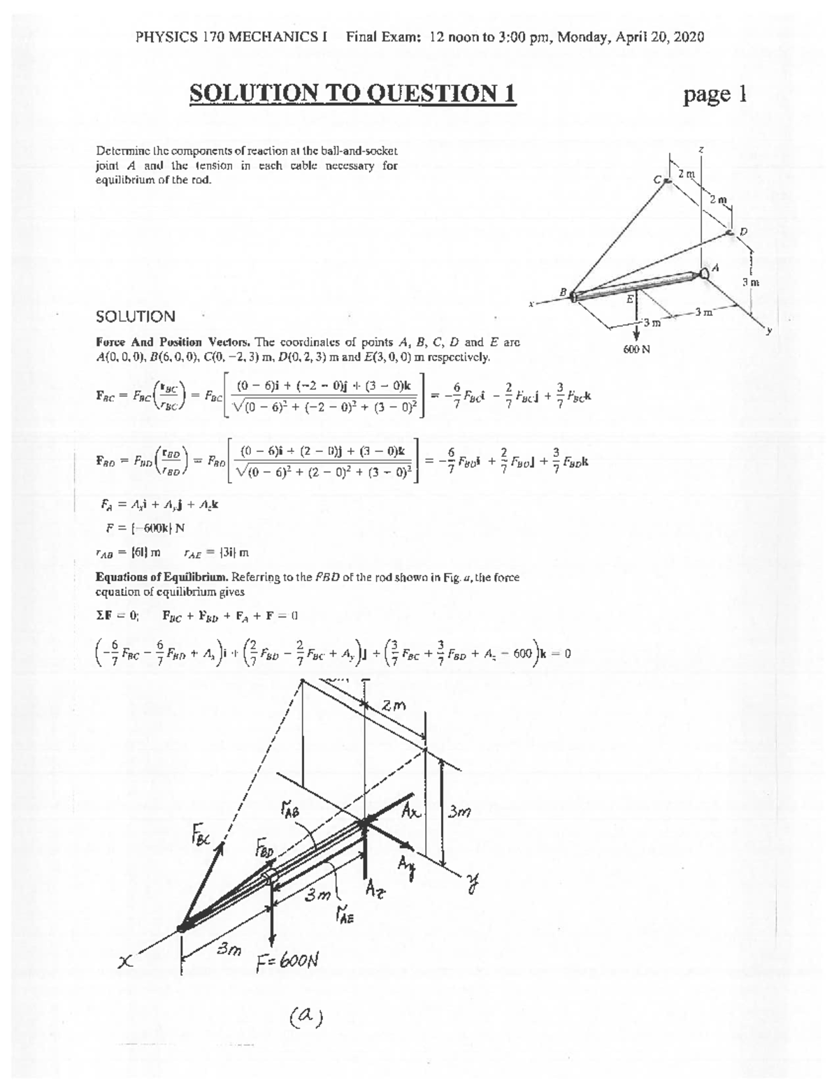 2019 W2 final exam solutions - PHYS 170 - Studocu