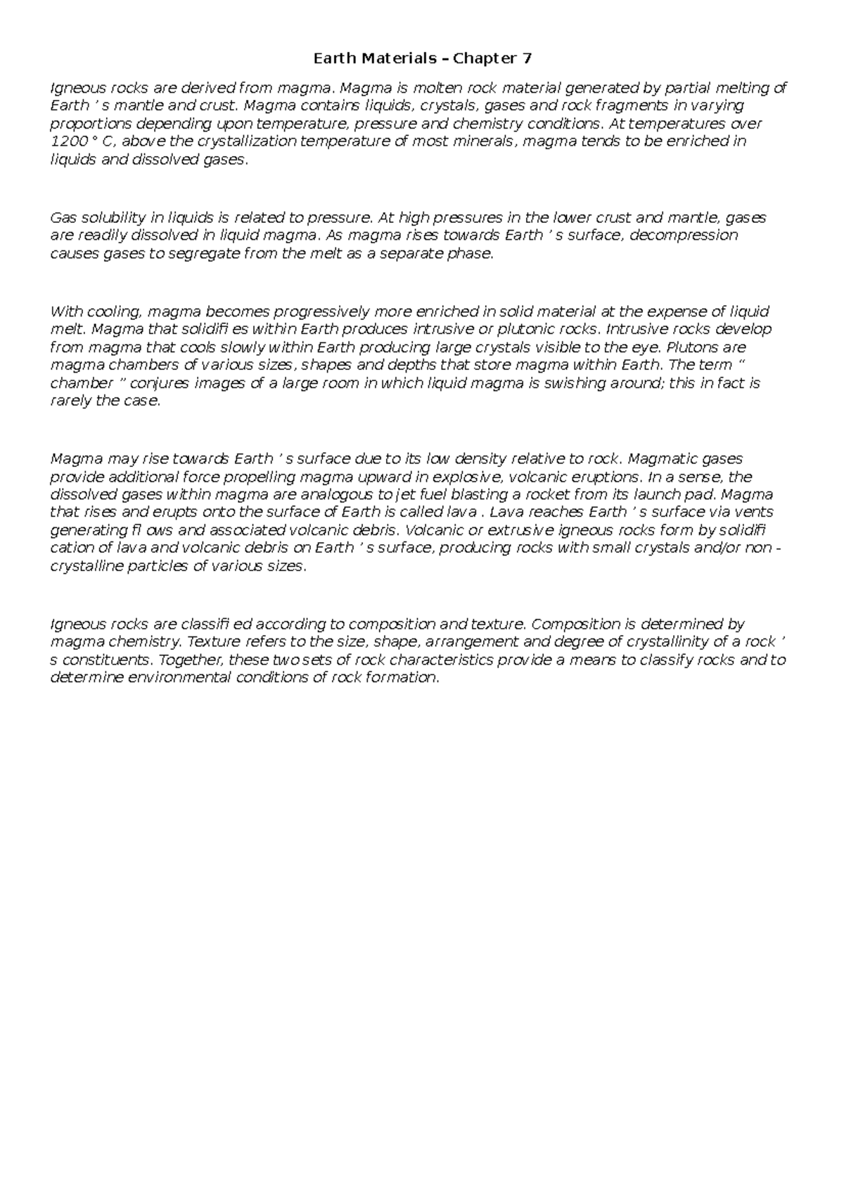 Earth Materials - Chapter 7 - GS22620 - Aberystwyth - Studocu