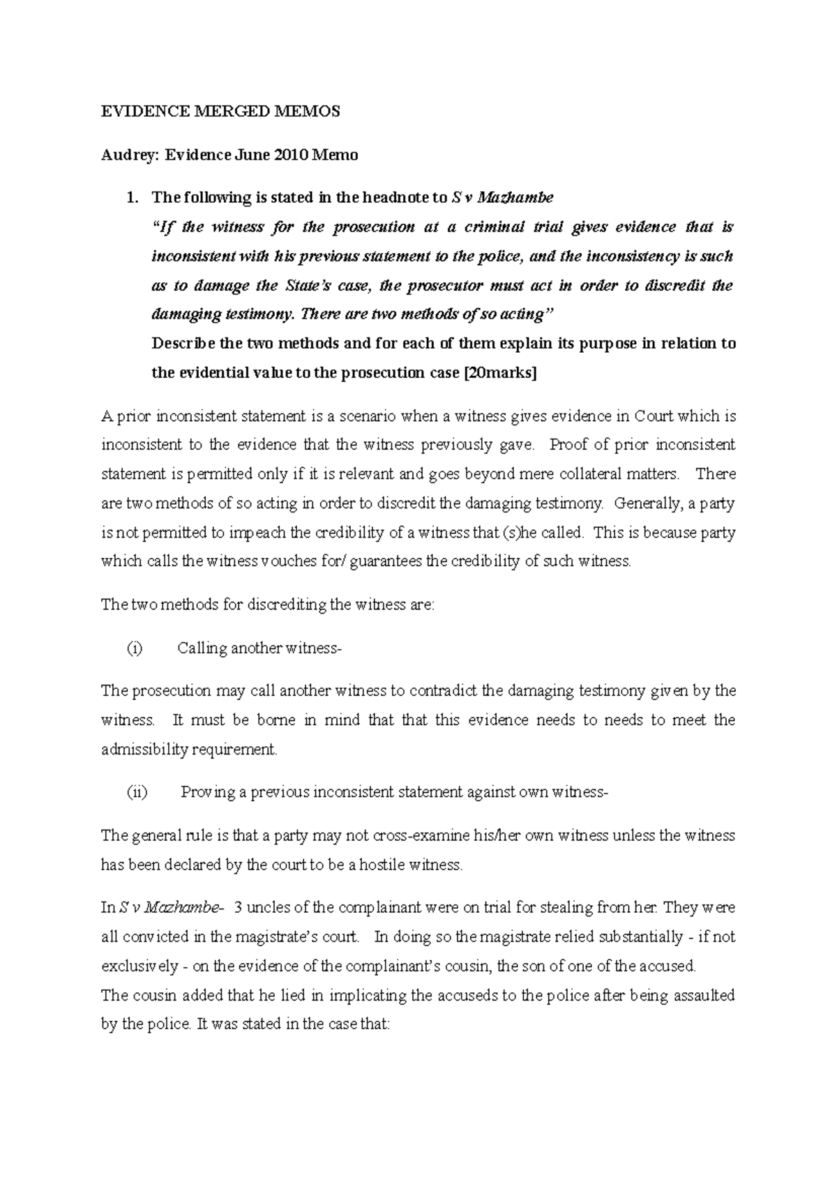 Complete memo evidence - EVIDENCE MERGED MEMOS Audrey: Evidence June ...