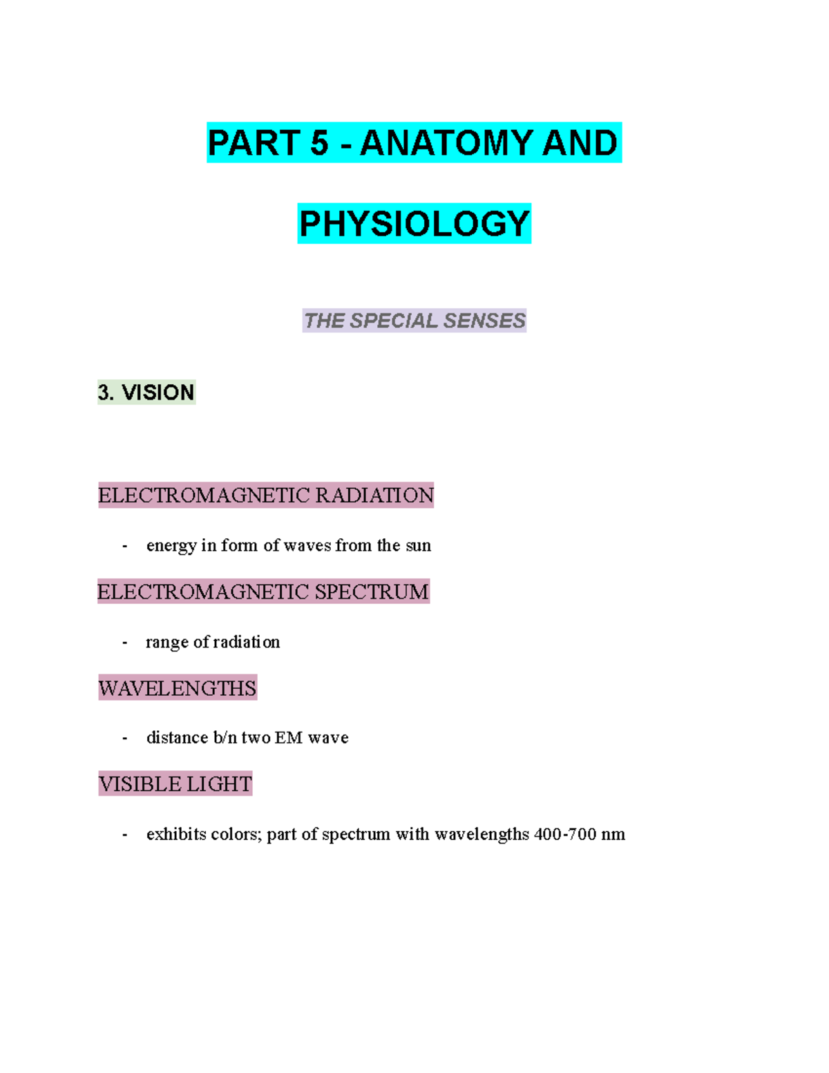 PART 5 - Anatomy AND Physiology - PART 5 - ANATOMY AND PHYSIOLOGY THE ...