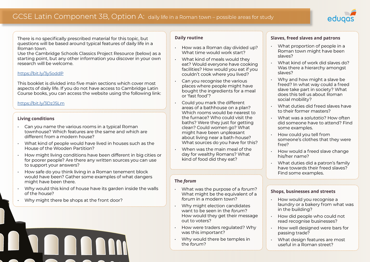 Latin cheat sheet - GCSE Latin Component 1 - Language Knowledge ...