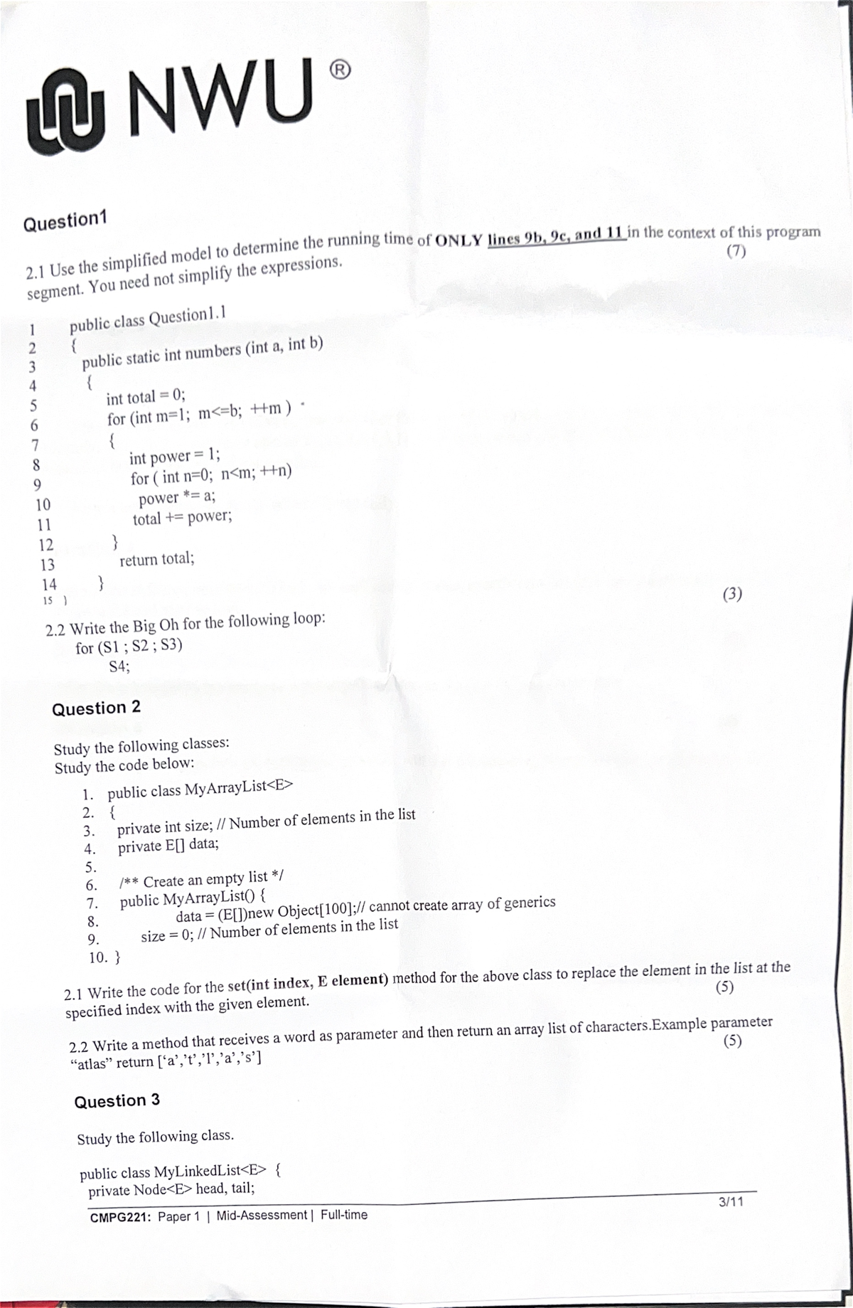CMPG221 Semester Test 2024 - NWU R n Question1 the simplified model to ...