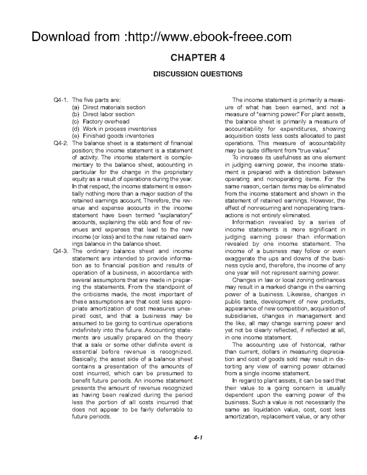 Chapter 4 - Tutorial - CHAPTER 4 ####### DISCUSSION QUESTIONS 4- Q4-1 ...