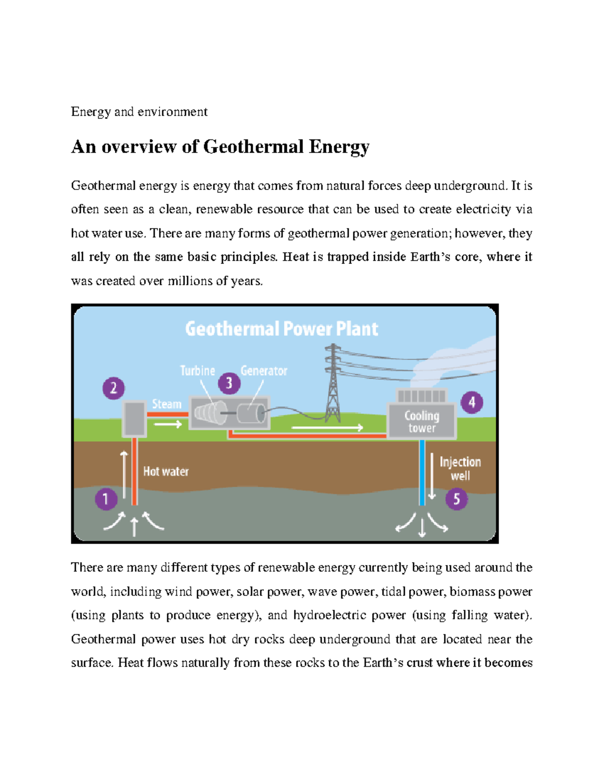 An overview of Geothermal Energy - Energy and environment An overview ...