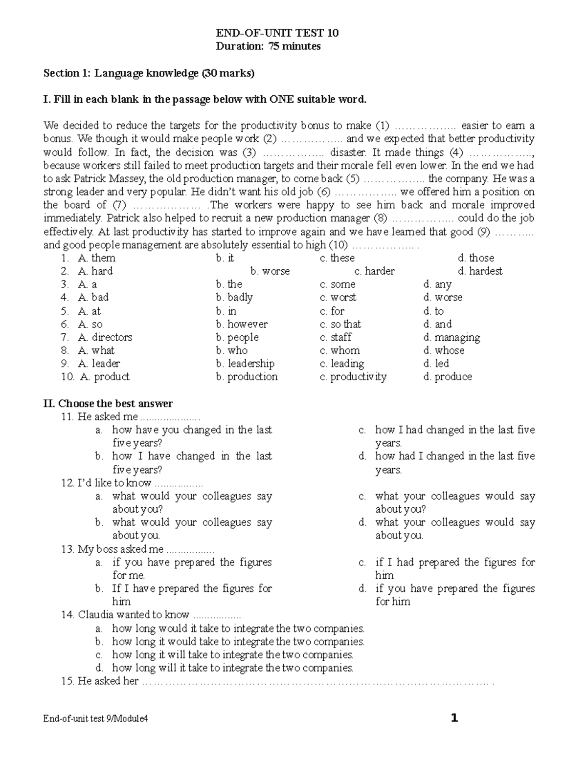 End of unit test 8 EOU8 abcderfdsvgsdfgdfs - END-OF-UNIT TEST 10 ...
