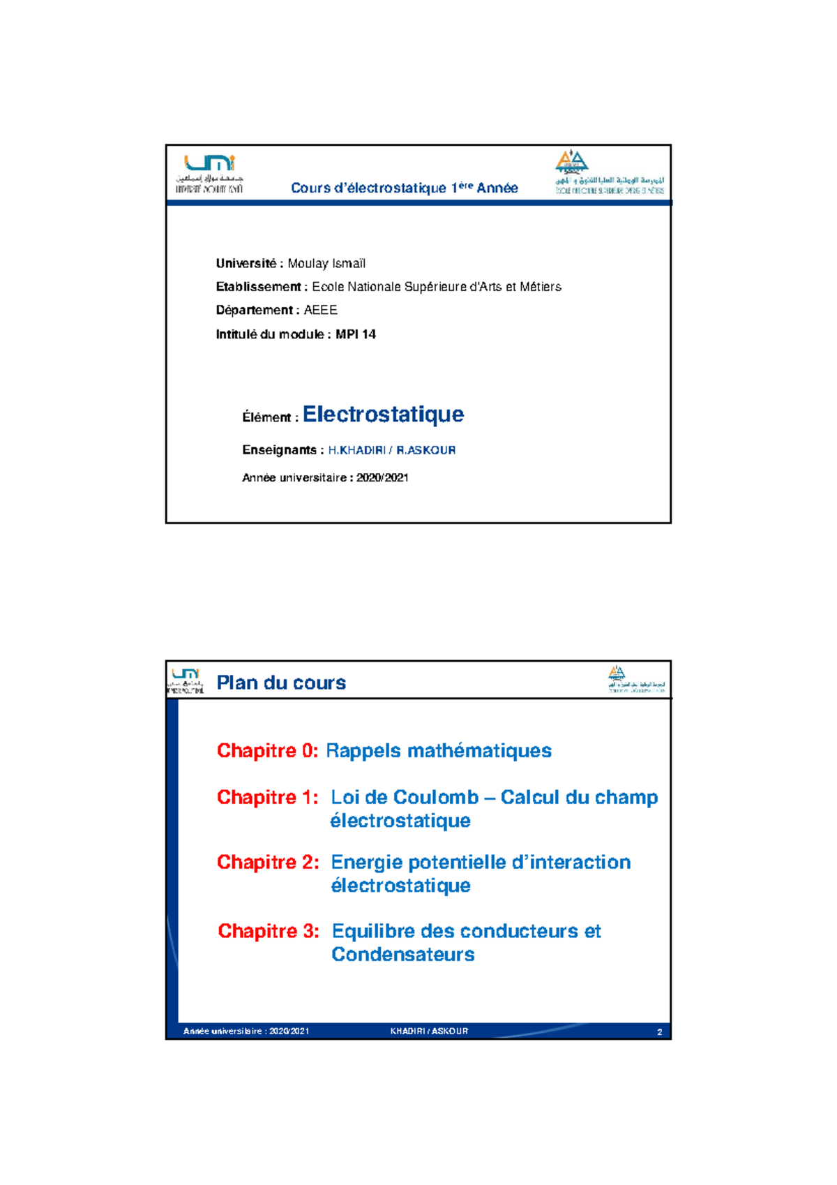 electrostatique : Rappels math et sys coord - Cours d’électrostatique ...
