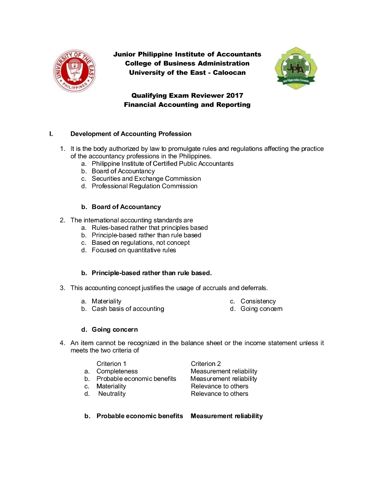 Qualifying Exam Reviewer 2017 (FAR) - Junior Philippine Institute of ...