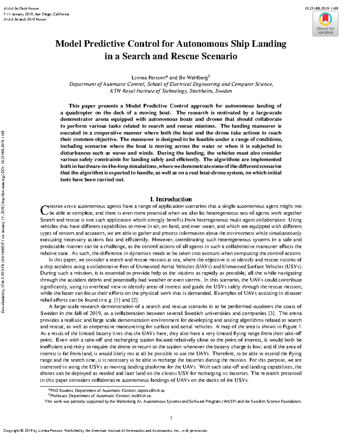 Model Predictive Control For Autonomous Ship Landing The Research Is Motivated By A Large