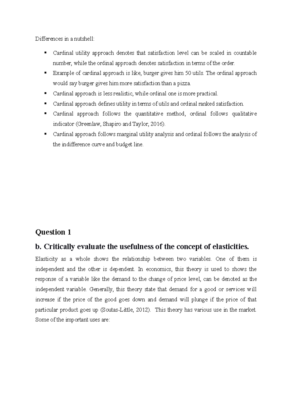 Cardinal utility approach - Example of cardinal approach is like ...