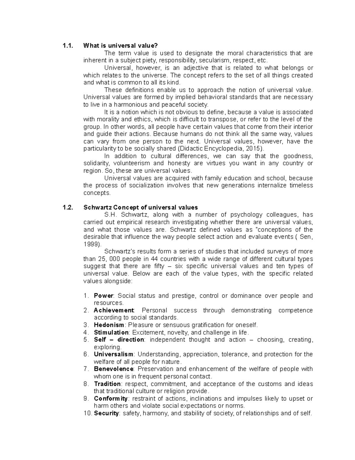 What is universal value - What is universal value? The term value is ...