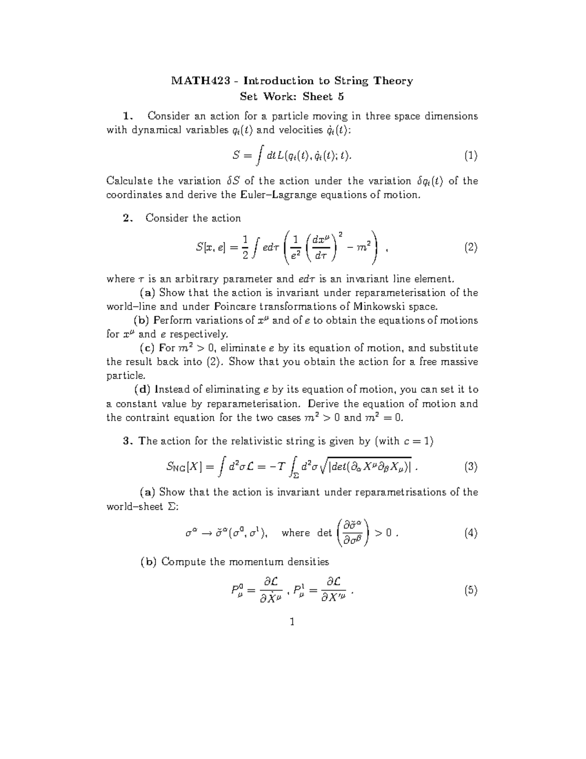 MATH423 2015-2016 Homework 5 - MATH423 - Introduction to String Theory ...
