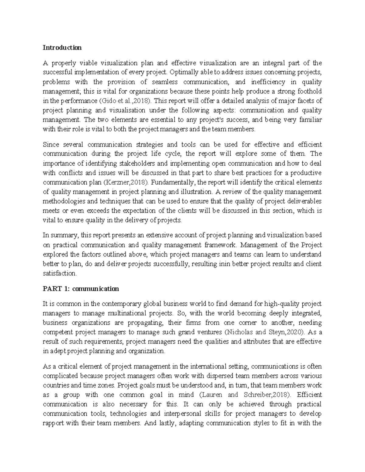 Project management and visualisation - Introduction A properly viable ...