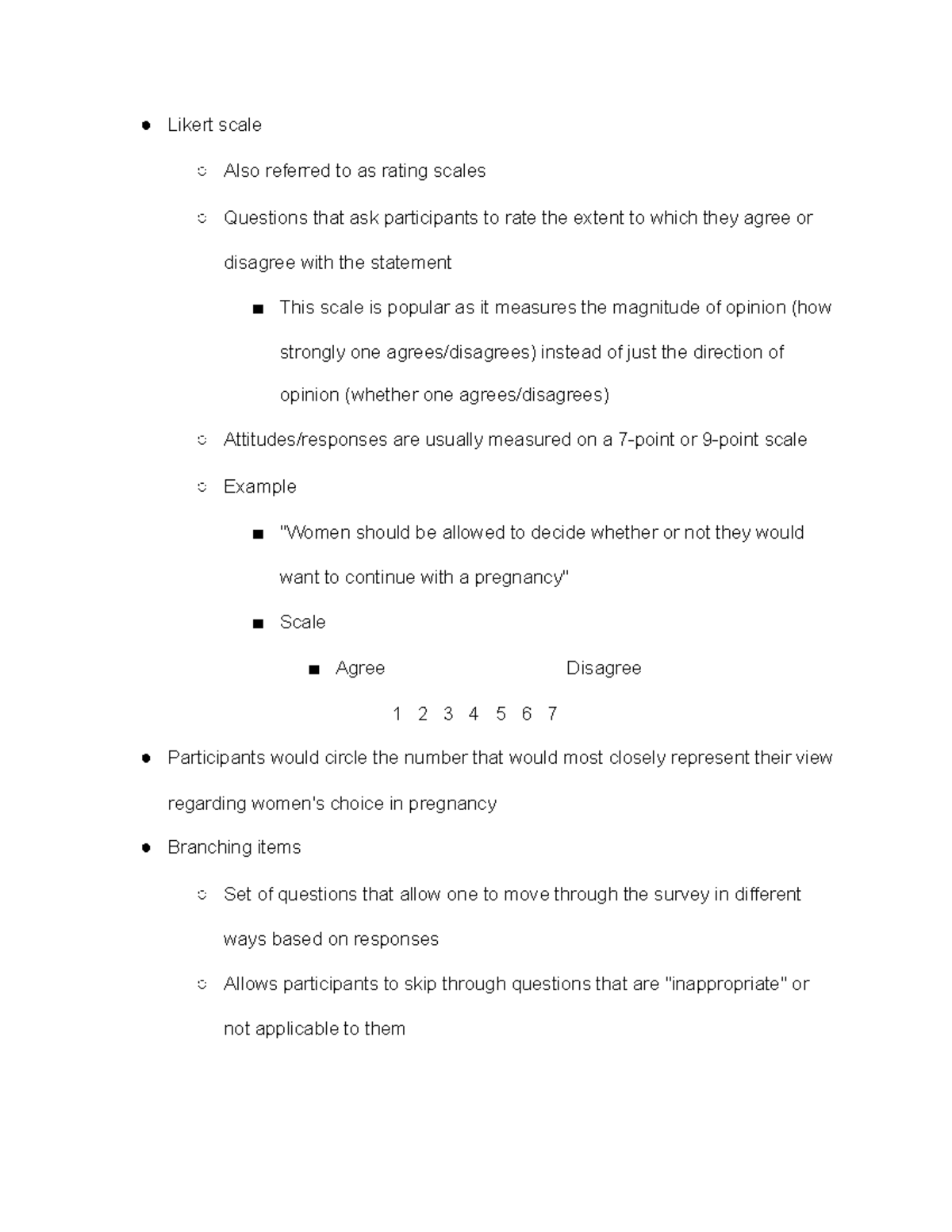 Experimental Psychology Survey (5) - Likert scale Also referred to as ...