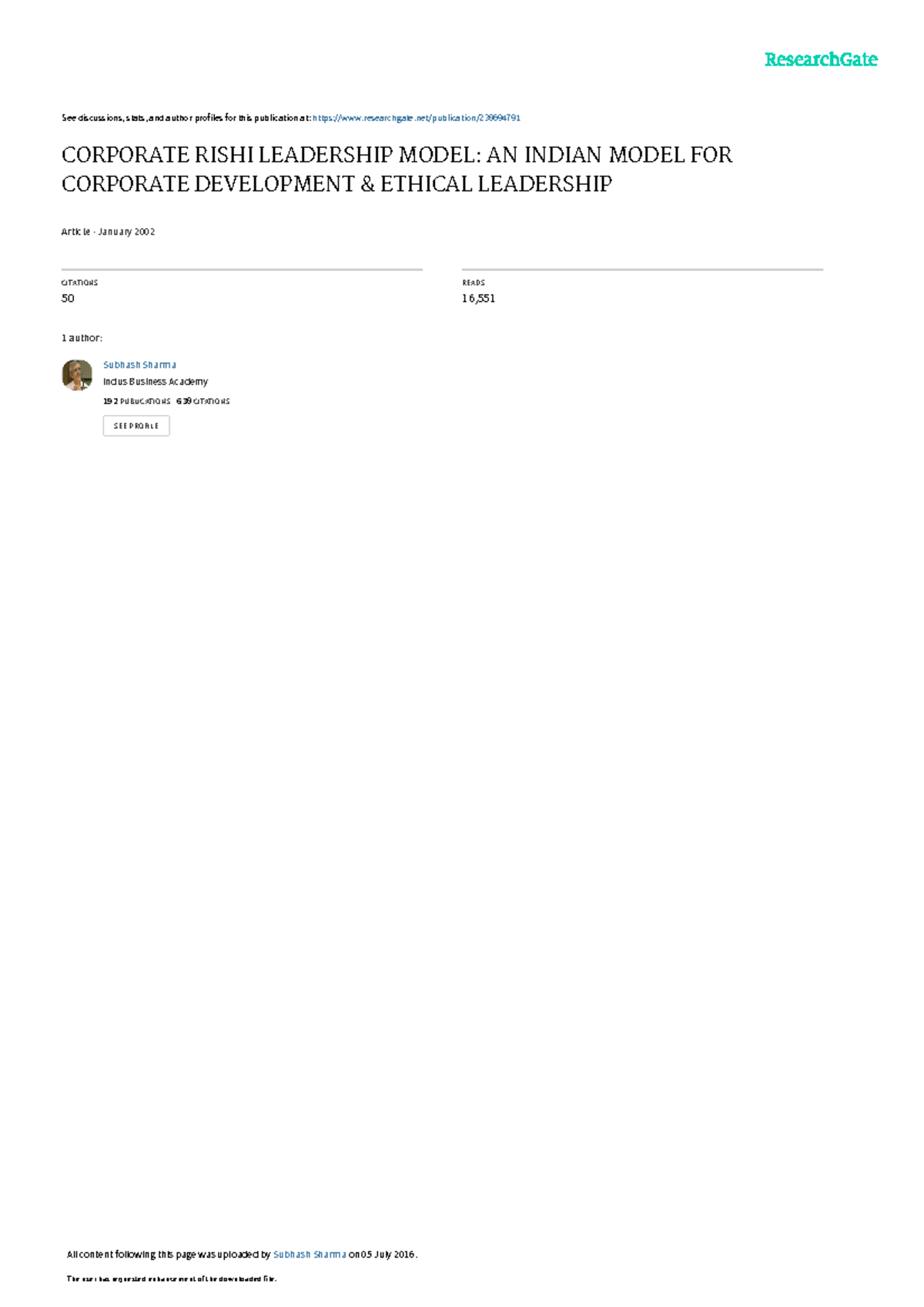 Corporate Rishi Leadership - See discussions, stats, and author ...