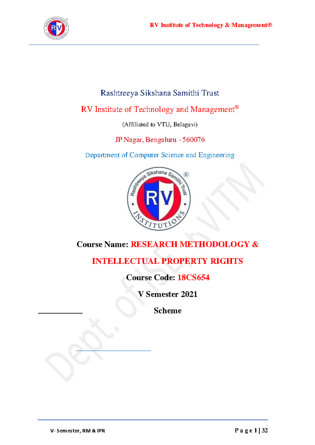 Chapter 2 notes - V- Semester, RM & IPR P a g e 1 | 32 Rashtreeya ...