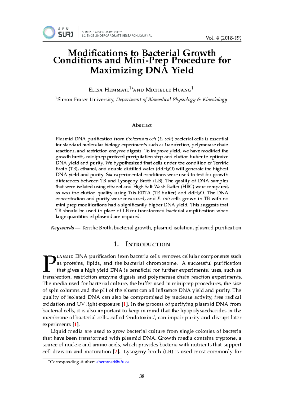 Increasing miniprep yield - Modifications to Bacterial Growth ...