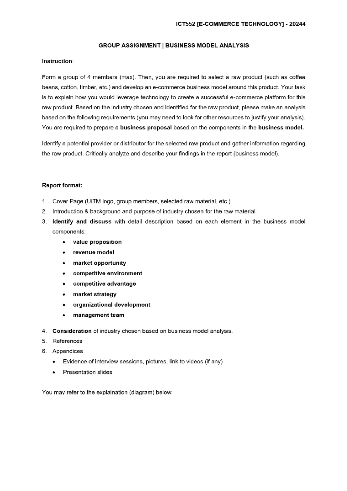 ICT552 [E- Commerce Technology] - Semester 20244 - ICT552 20244 GROUP ASSIGNMENT I BUSINESS ...