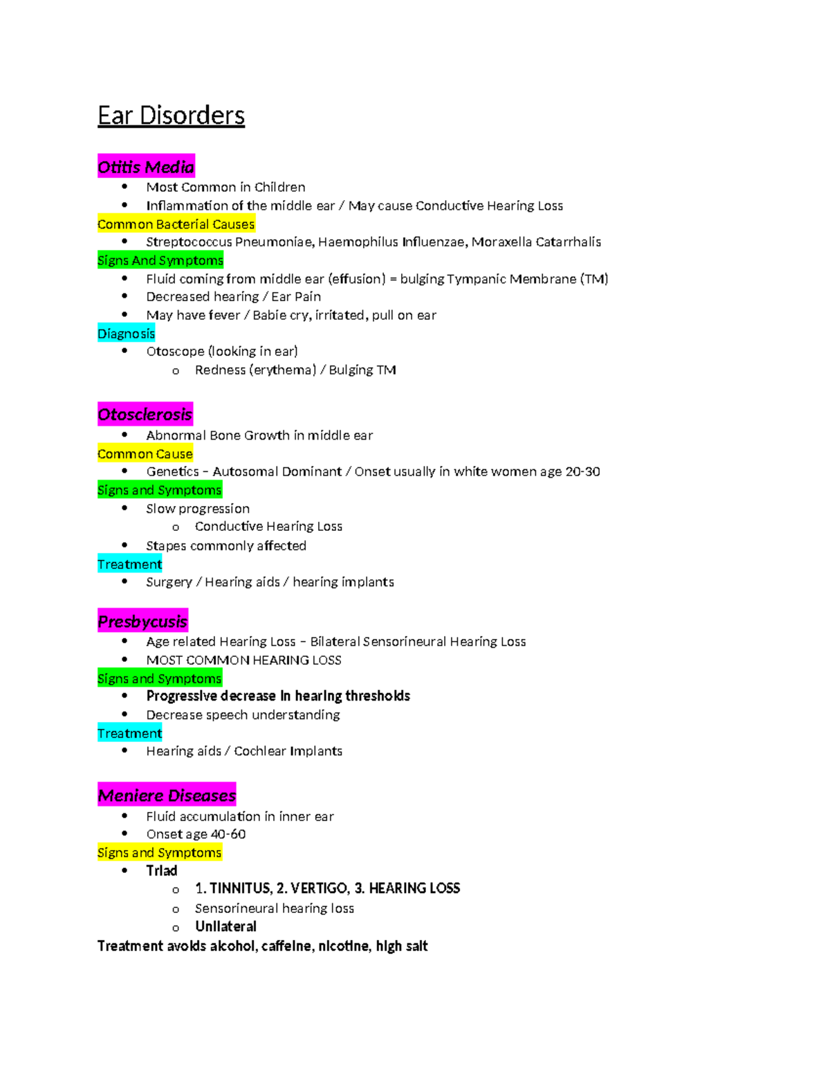 Ear Disorders - Study Guide. - Ear Disorders Otitis Media Most Common ...