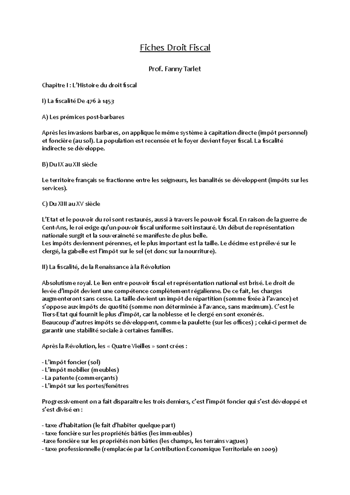 Introduction au droit fiscal général - Fiches Droit Fiscal Prof. Fanny ...
