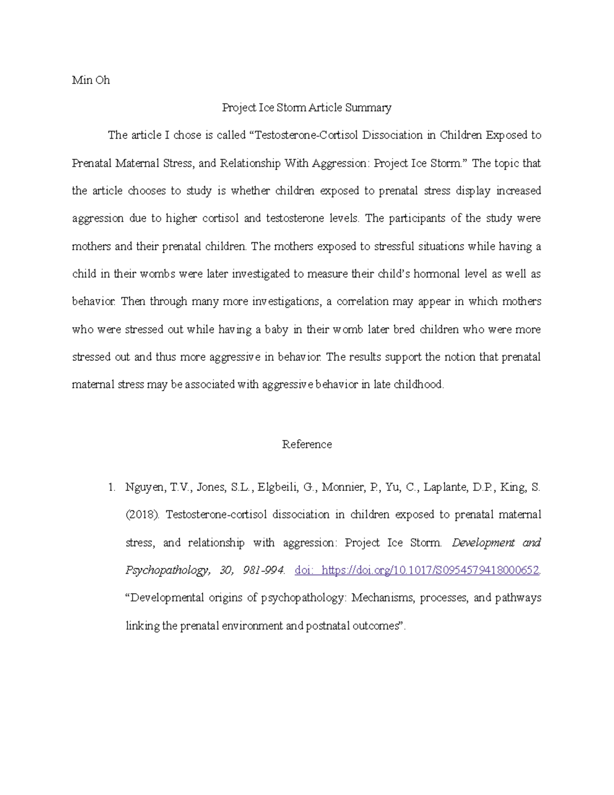 Assignment Project Ice Storm - Min Oh Project Ice Storm Article Summary ...