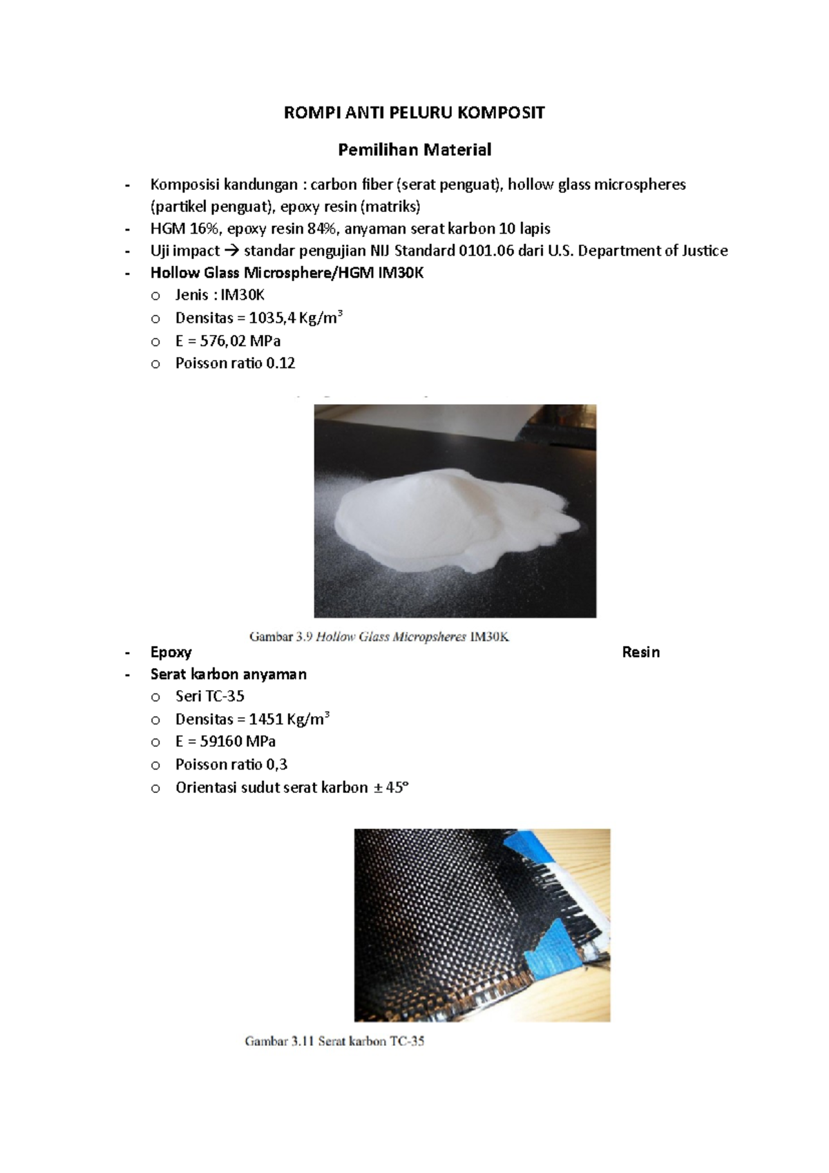 Bahan PPT Komposit - ROMPI ANTI PELURU KOMPOSIT Pemilihan Material ...