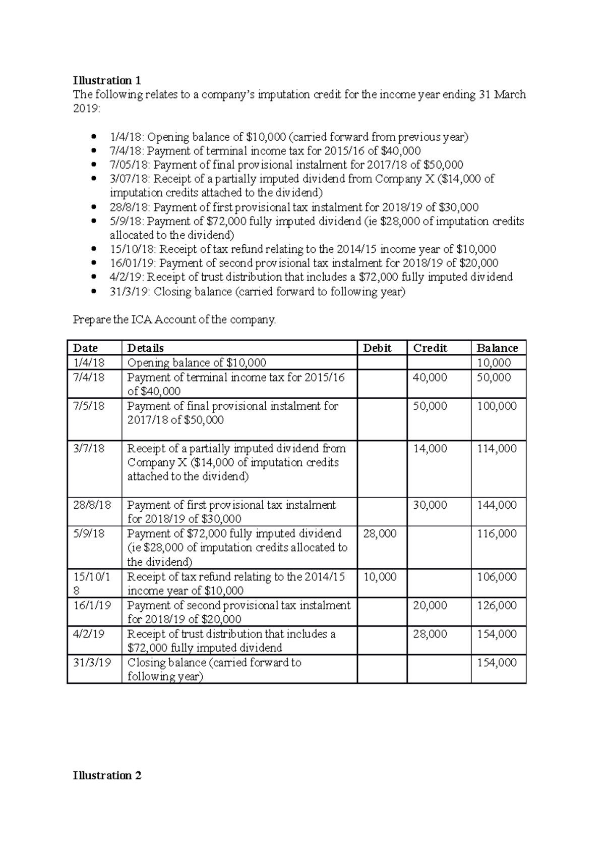 10 Company Lecture Illustration Questions - The following relates to a ...